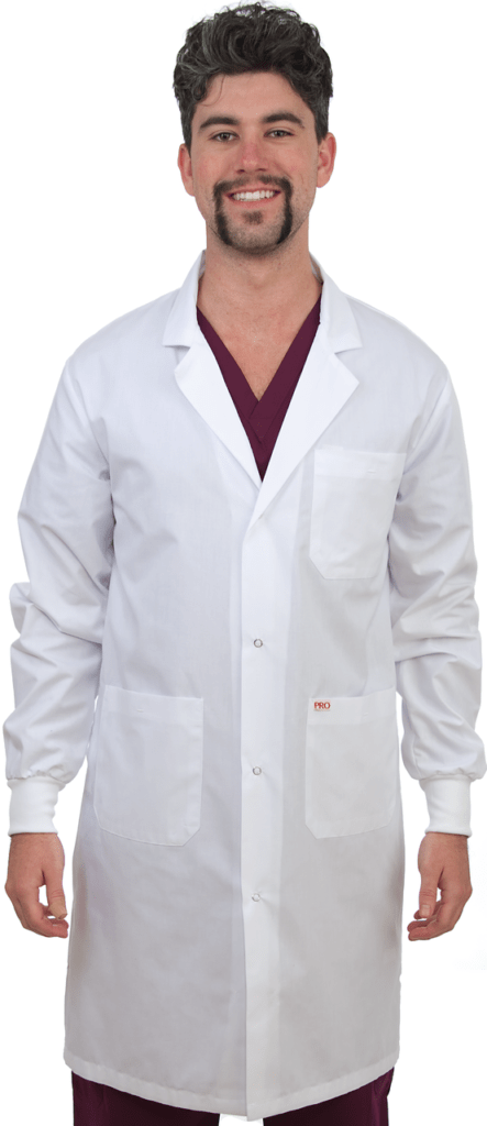 Pro Unisex white Lab coat, full length with ribbed cuffs. – Image Care ...